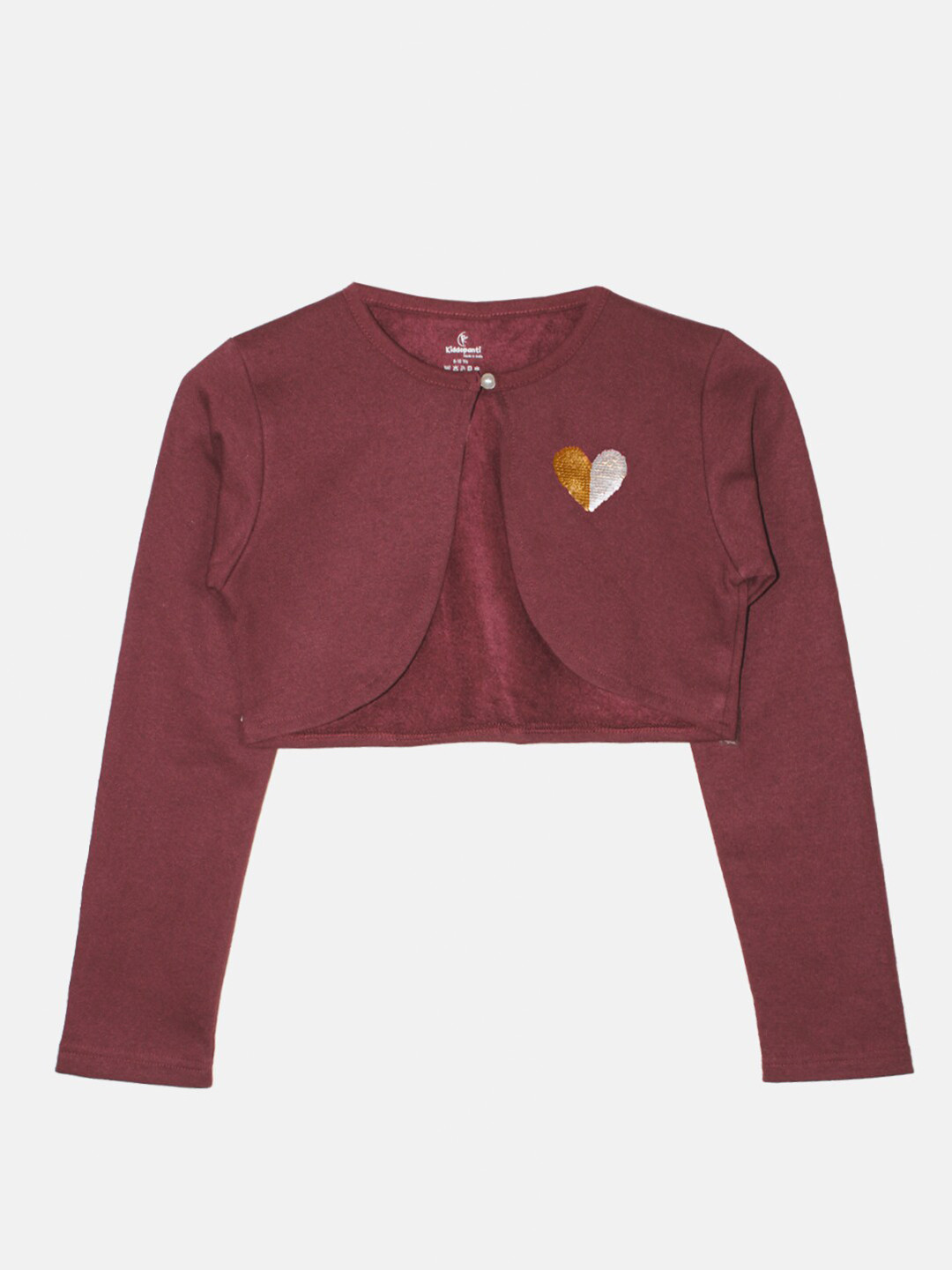 Buy KiddoPanti Girls Crop Button Shrug - Shrug for Girls 25417250 | Myntra