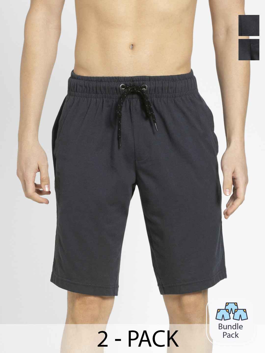 Buy Jockey Men Pack Of 2 Mid Rise Pure Cotton Lounge Shorts - Lounge ...