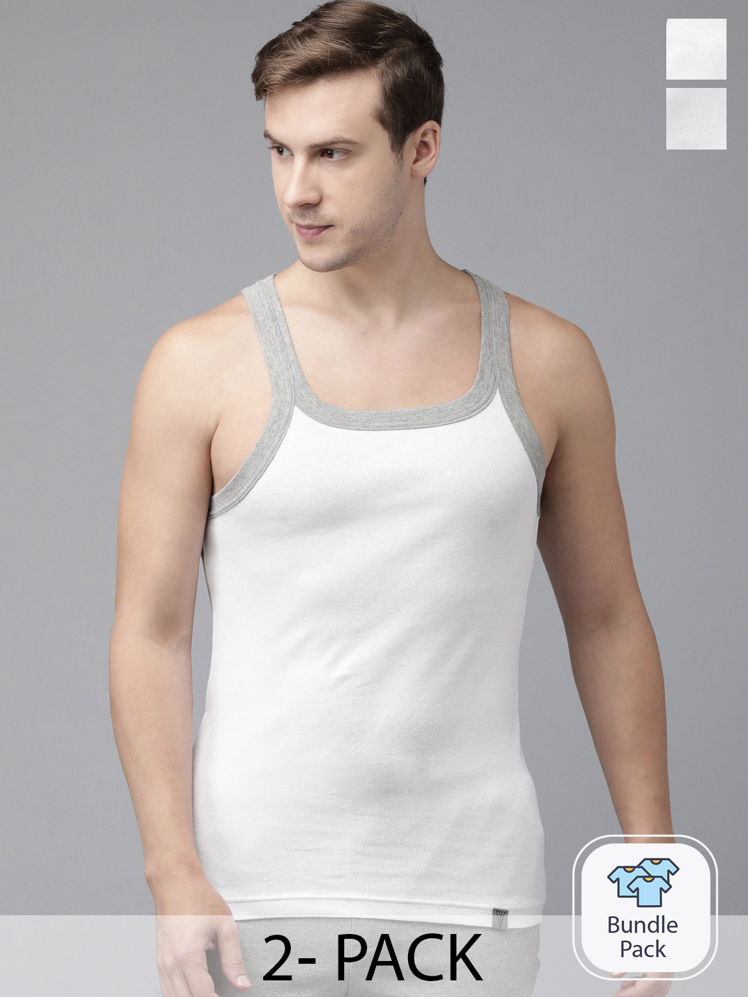 Buy Van Heusen Pack Of 2 Pure Cotton Innerwear Vests - Innerwear Vests ...