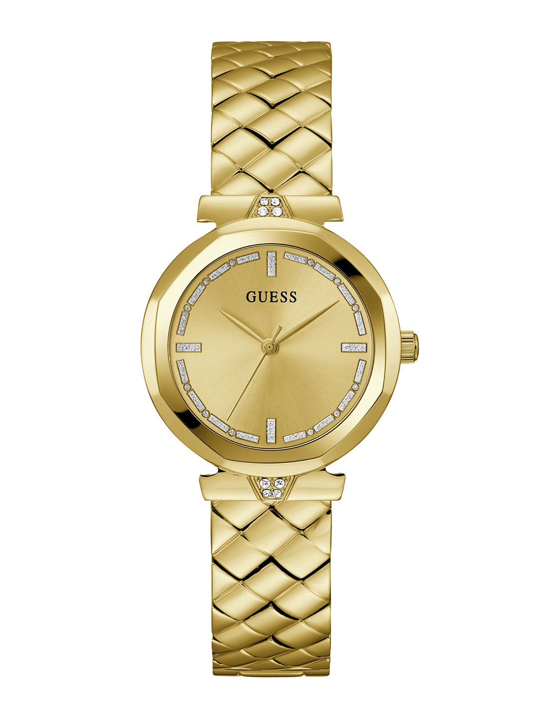 Buy GUESS Women Embellished Dial & Stainless Steel Straps Analogue ...