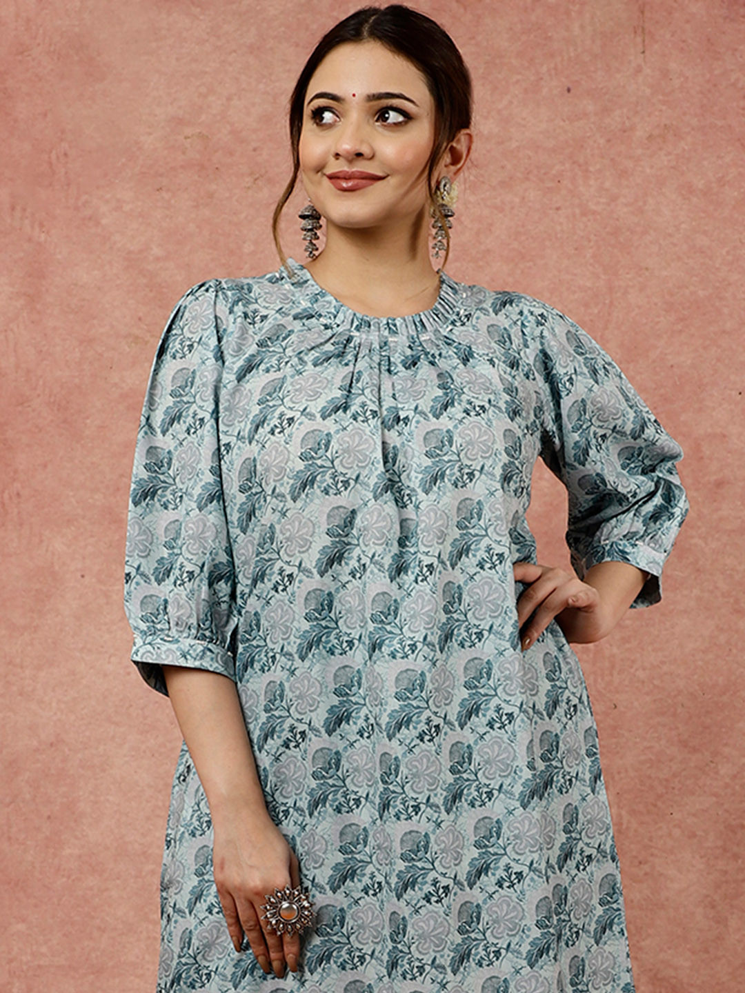 Buy Jaipur Kurti Floral Loose Fit Kurta With Pants - Kurta Sets for ...
