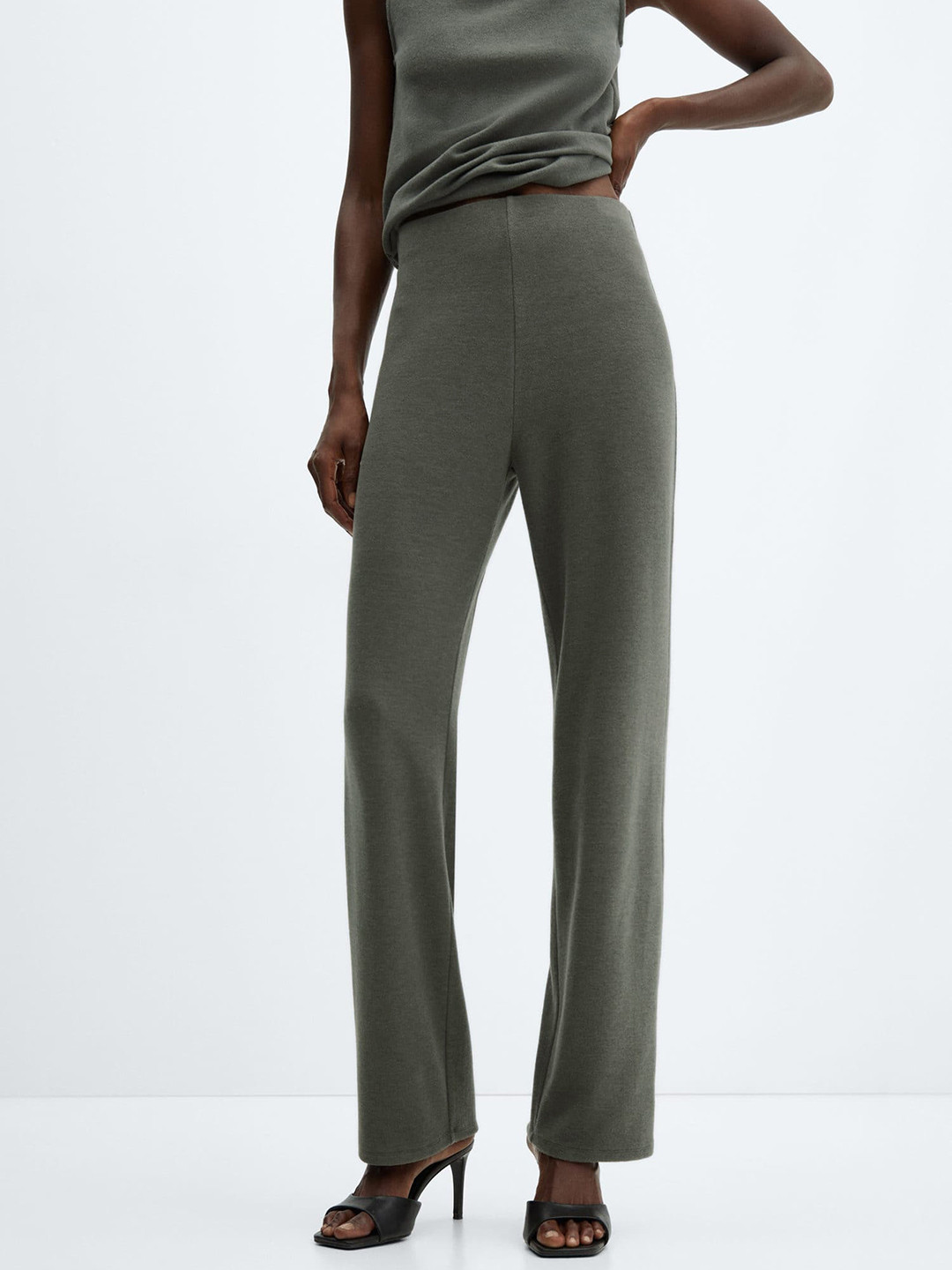 Buy MANGO Women Straight Knitted Trousers - Trousers for Women 25426688 ...