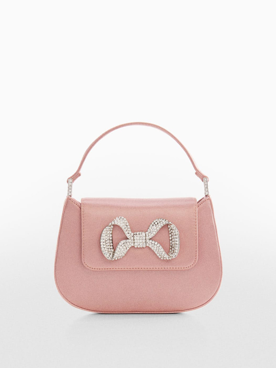 Buy MANGO Embellished Structured Party Satchel Bag With Bow Detail ...