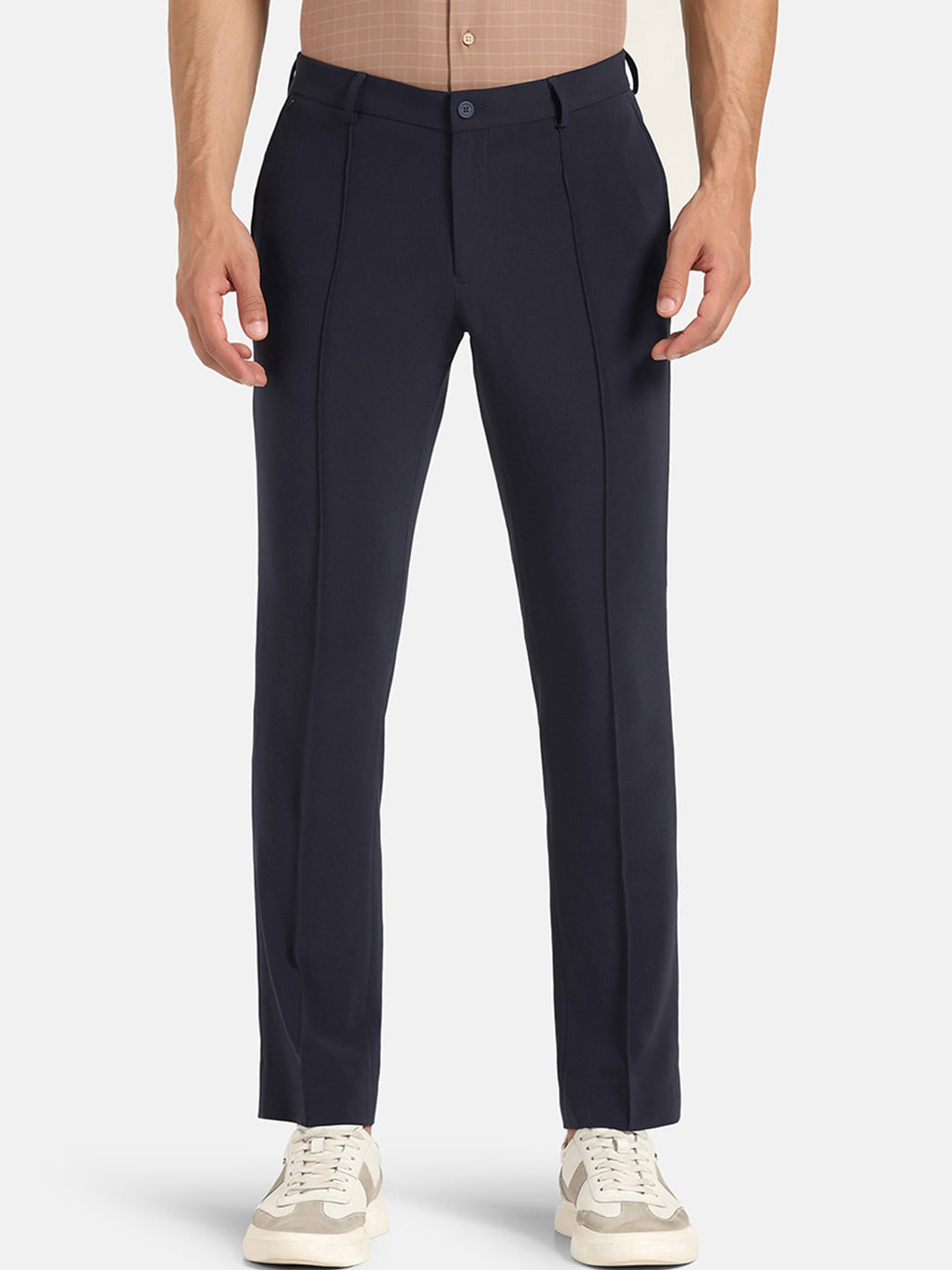 Buy Blackberrys TechPro Men Navy Solid Formal Trouser - Trousers for Men 25427602 | Myntra