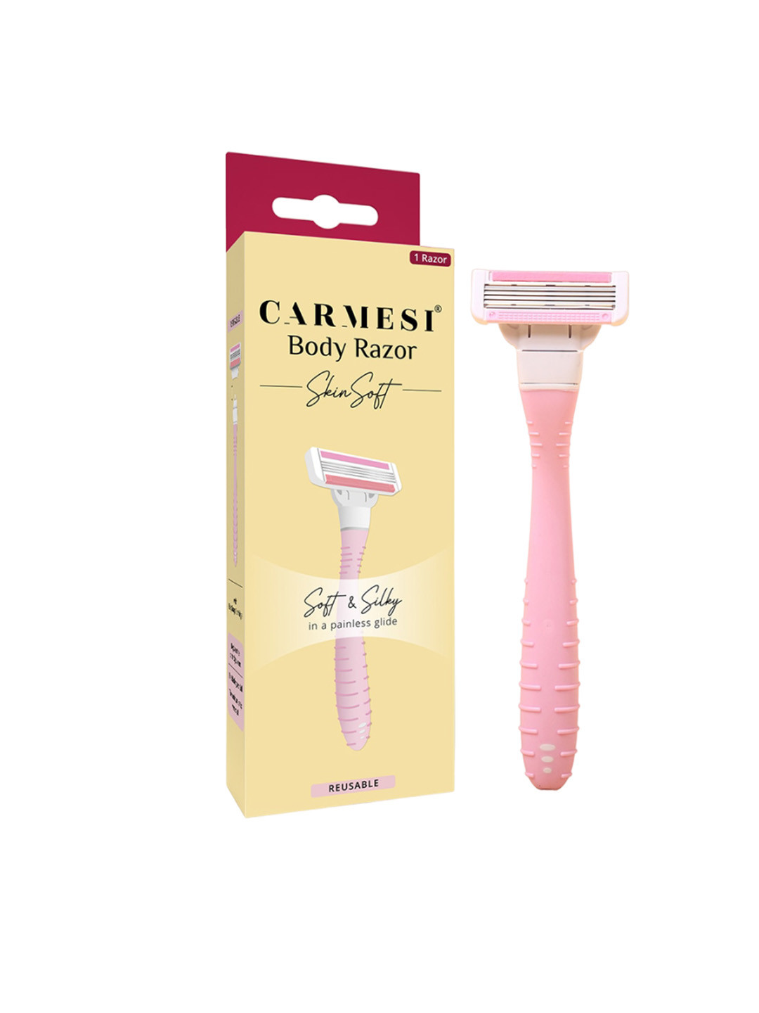 Buy CARMESI Skin Soft Reusable Body Razor Pink - Shaving And Hair ...