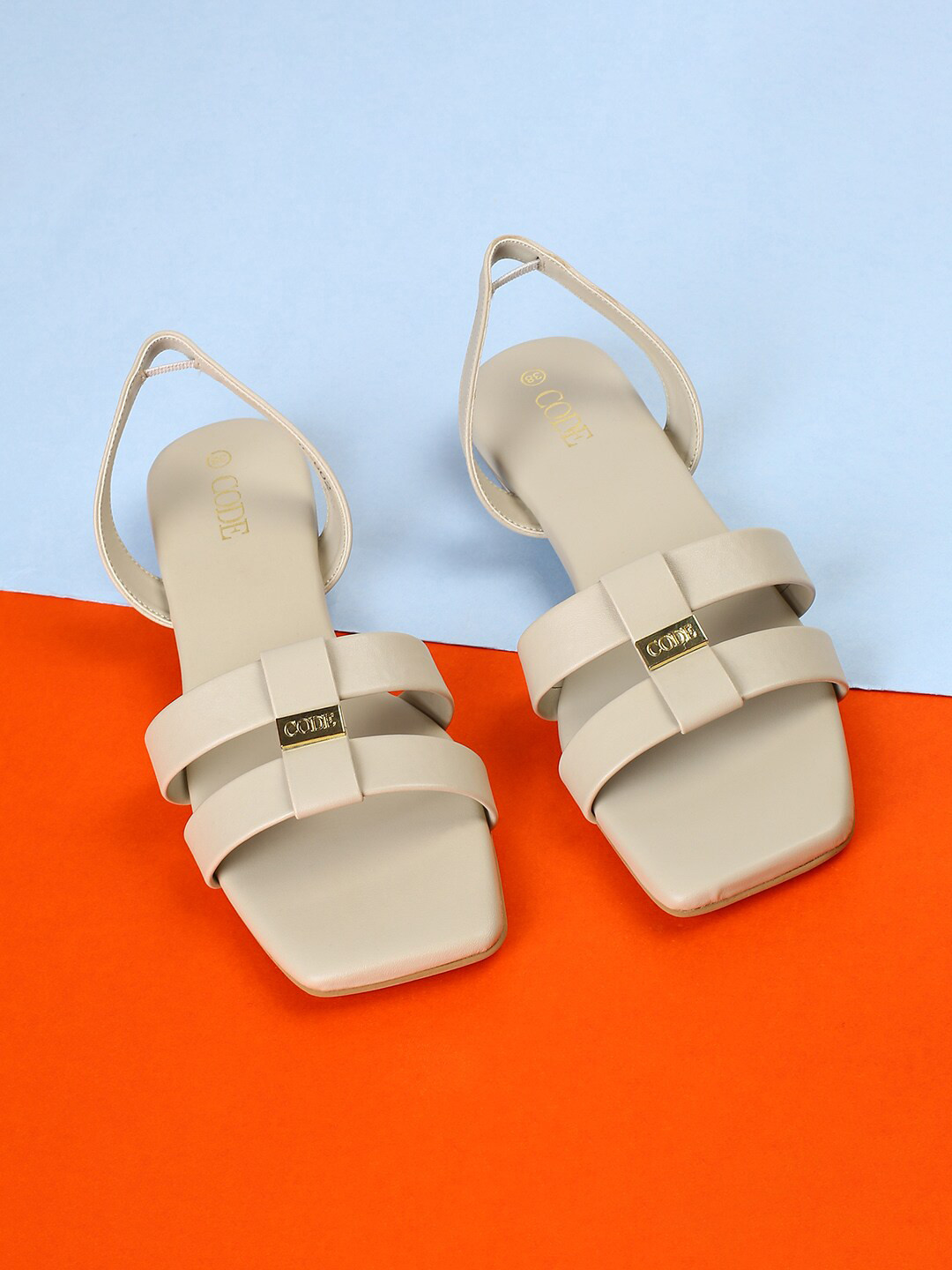 Buy CODE By Lifestyle Textured Open Toe Flats With Backstrap - Flats ...