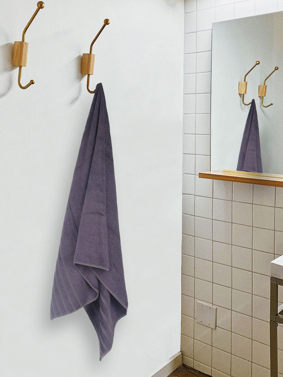 Buy NICKSUN Purple 550 GSM Bamboo Bath Towel - Bath Towels for Unisex ...