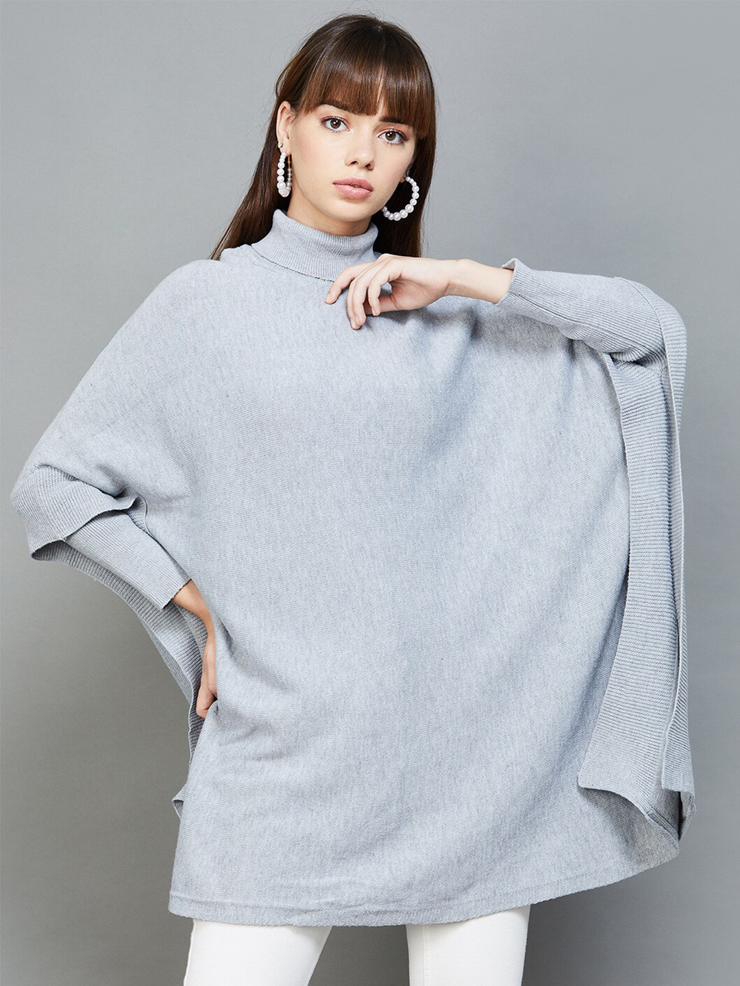 Buy Colour Me By Melange High Neck Acrylic Tunic - Tunics for Women ...