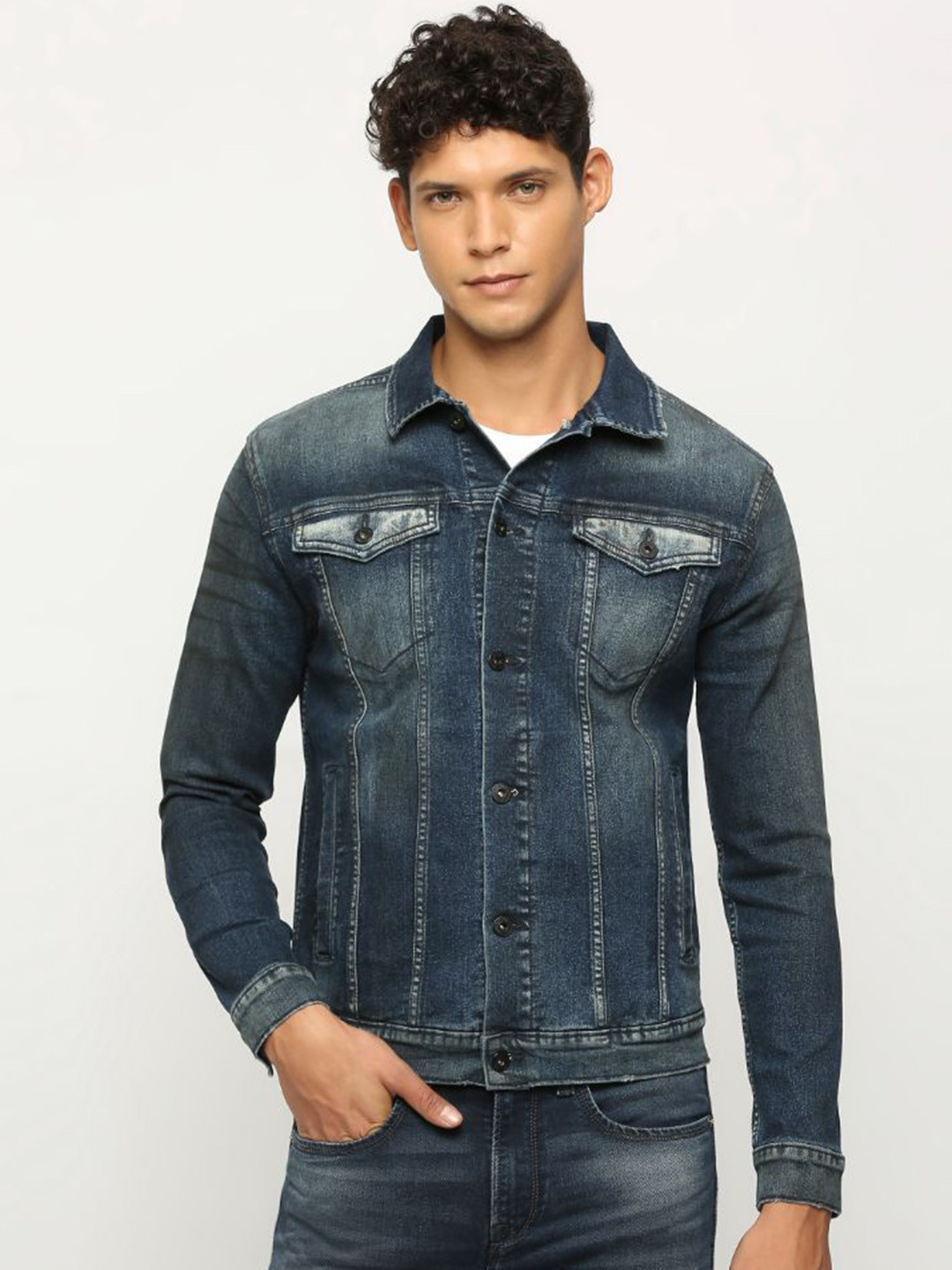 Buy Pepe Jeans Washed Denim Jacket - Jackets for Men 25437058 | Myntra