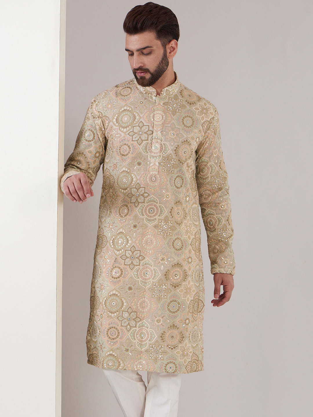 Buy KASBAH CLOTHING NISHCHAIY SAJDEH Ethnic Motifs Embroidered ...