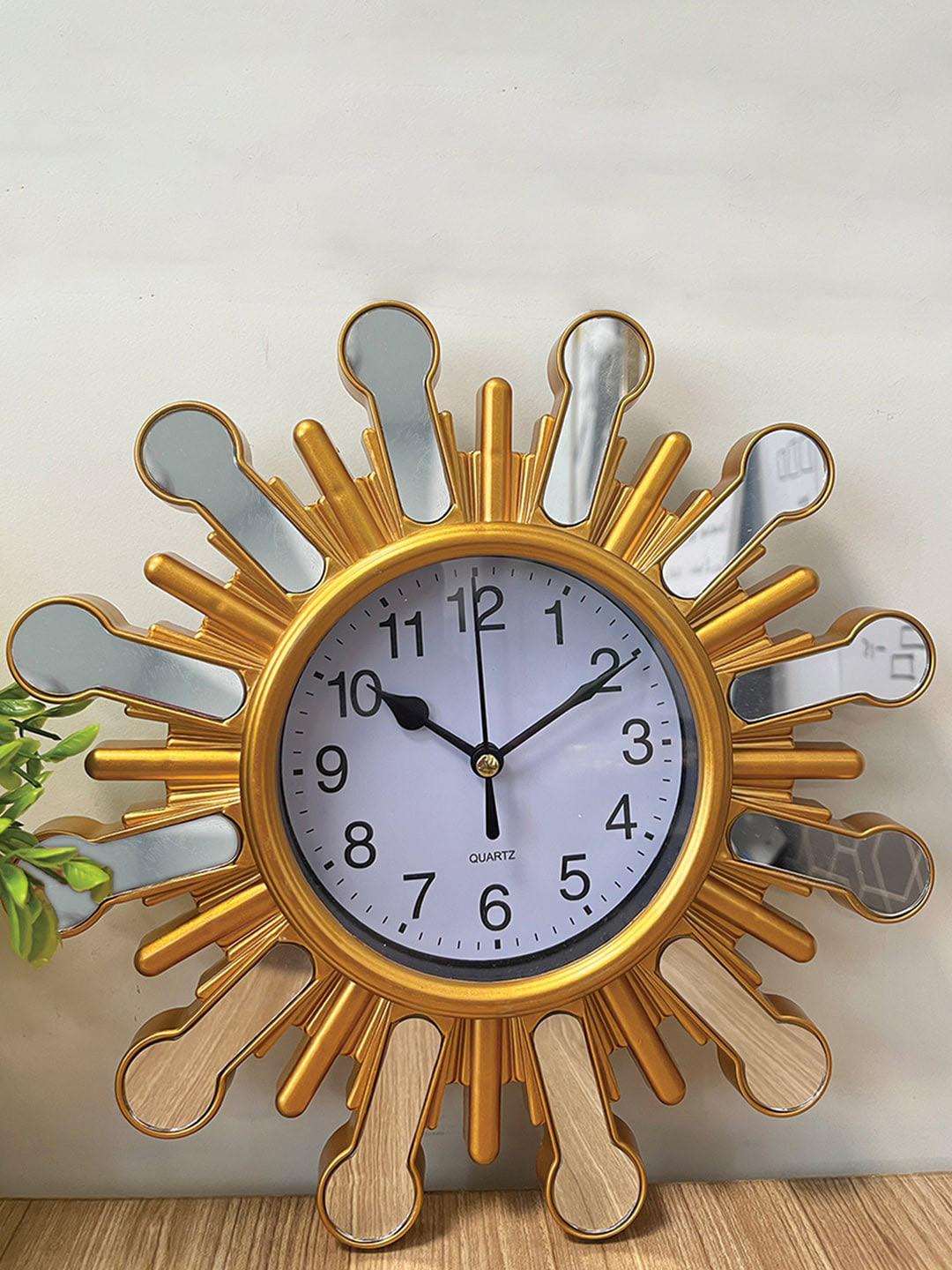 Buy Art Street Gold Colored Decorative Wall Clock - Clocks for Unisex ...