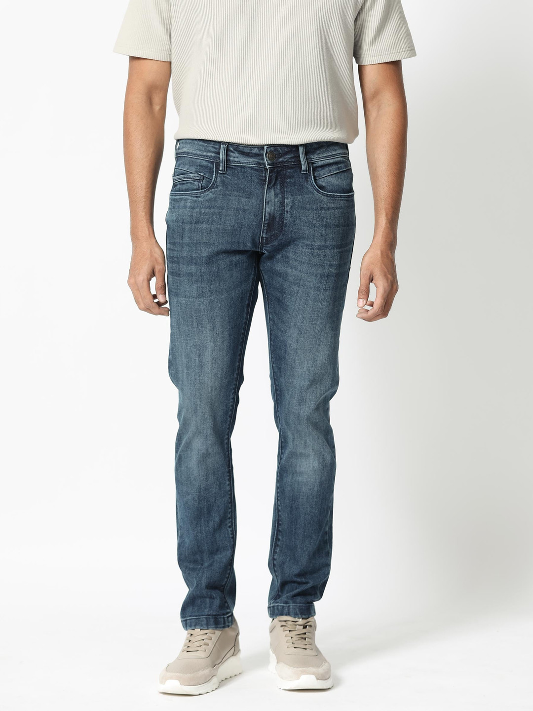 Buy RARE RABBIT Men Hawkins Slim Fit Mid Rise Cotton Stretchable Jeans ...