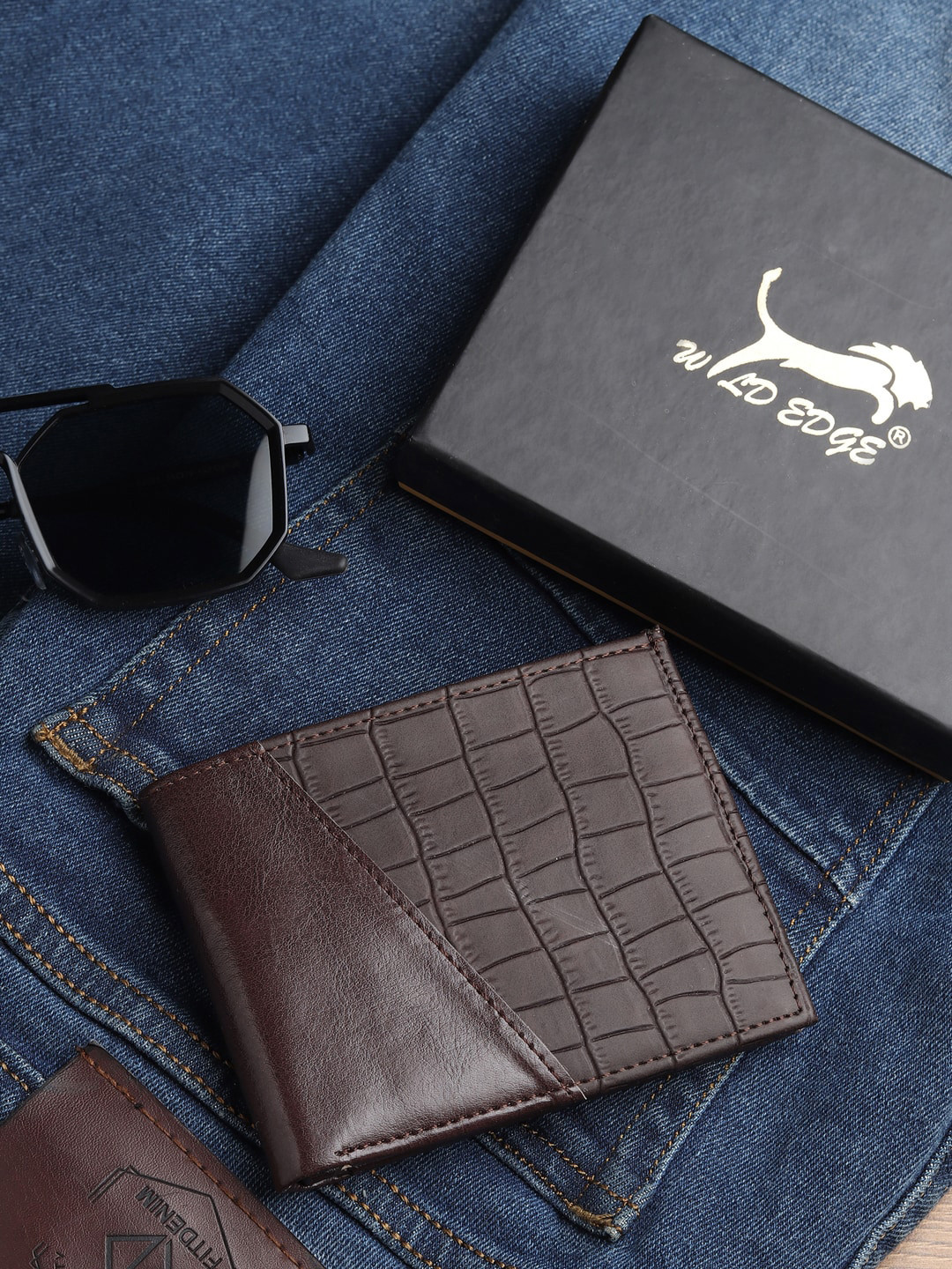 Buy WILD EDGE Men Geometric Textured Two Fold Wallet - Wallets for Men ...