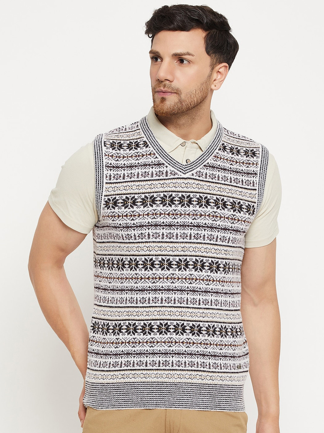 Buy Duke Argyle Self Design Acrylic Sweater Vest - Sweaters for Men ...