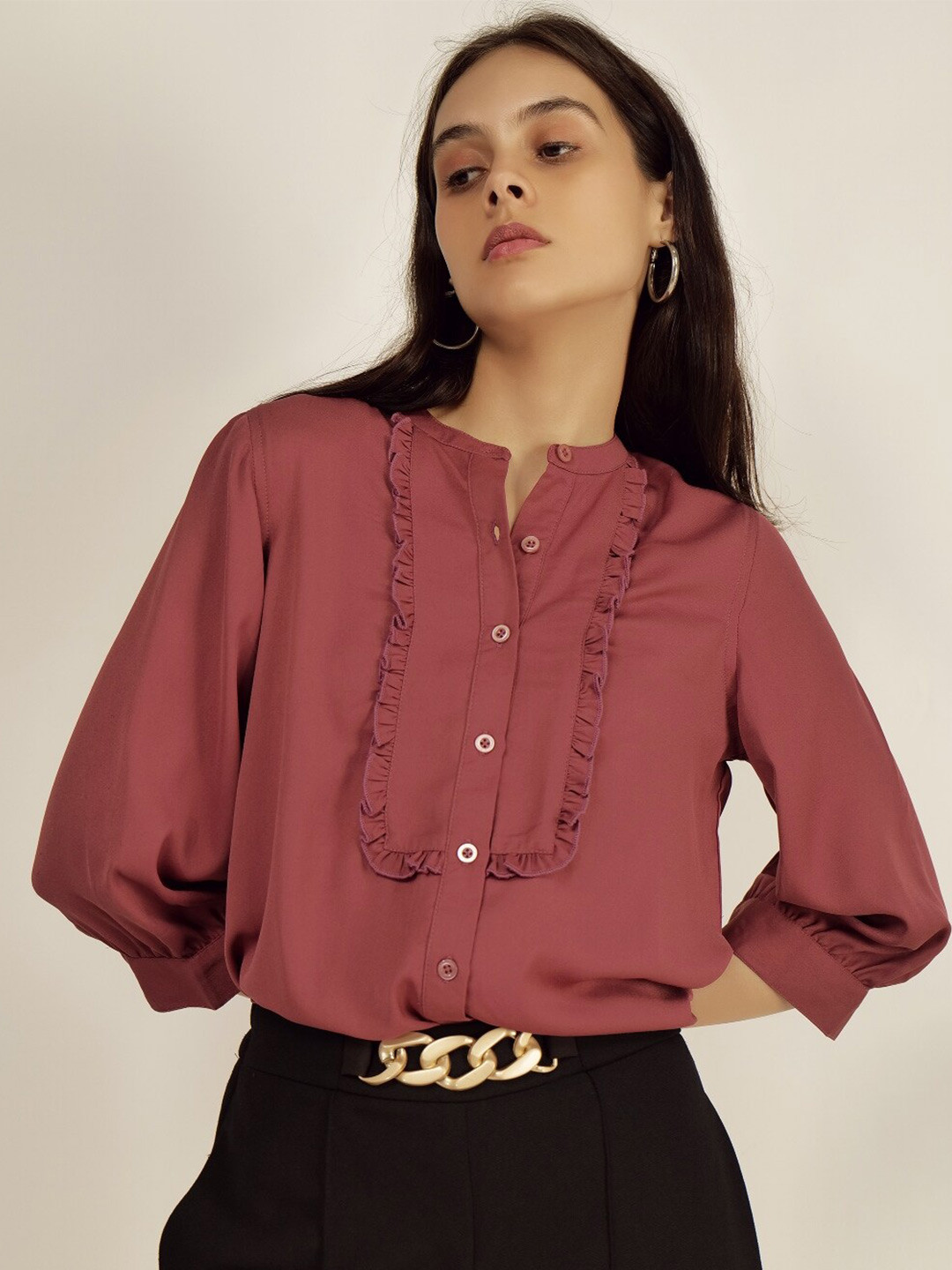 Buy INVICTUS Band Collar Casual Shirt - Shirts for Women 25471474 | Myntra