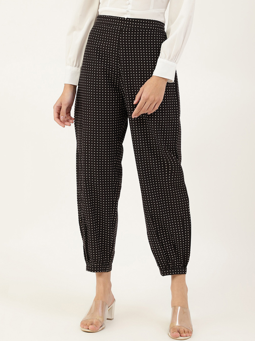 Buy DECKEDUP Women Checked Relaxed Wrinkle Free Cotton Trousers ...