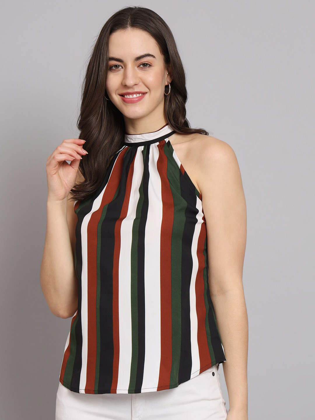 Buy VAARARO Striped Halter Neck Top - Tops for Women 25473534 | Myntra