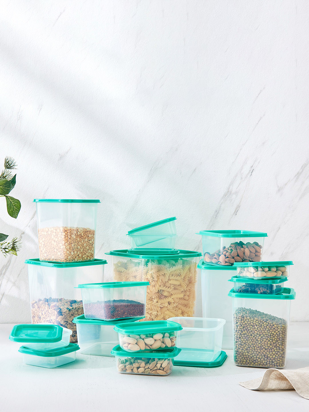 Buy Home Centre Barbados Exito Blue & Transparent 17 Pieces ...