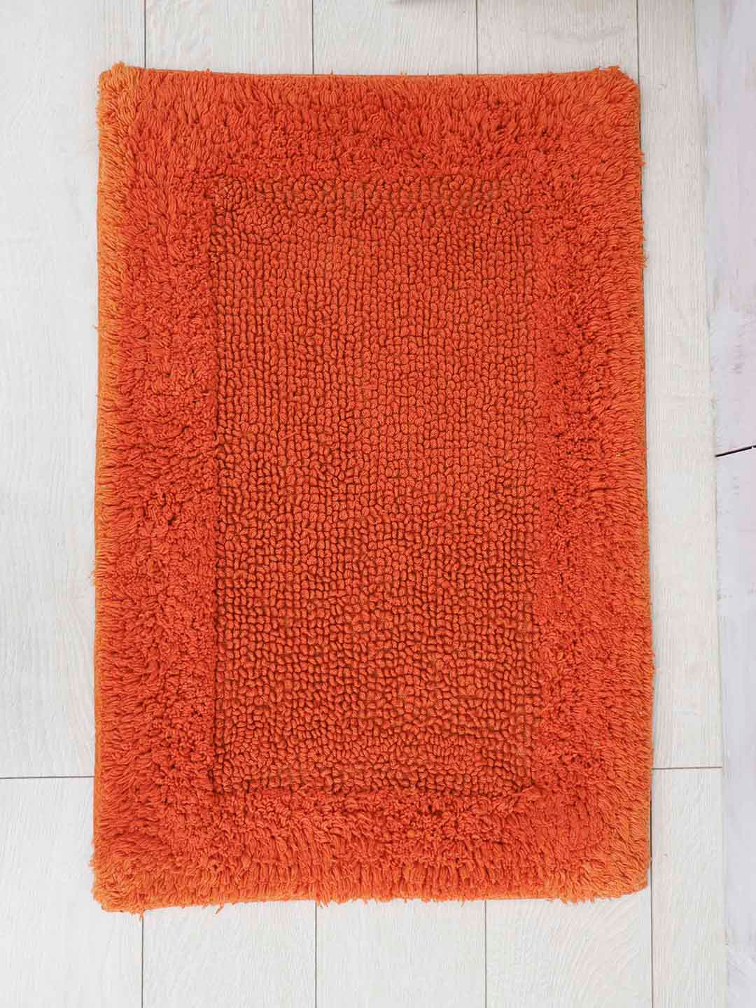 Buy Ariana Orange 1600 GSM Pure Cotton Anti Skid Bath Rugs - Bath Rugs ...