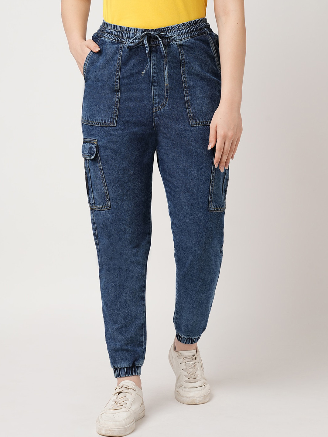 Buy Kraus Jeans Women High Rise Pure Cotton Joggers - Trousers for ...