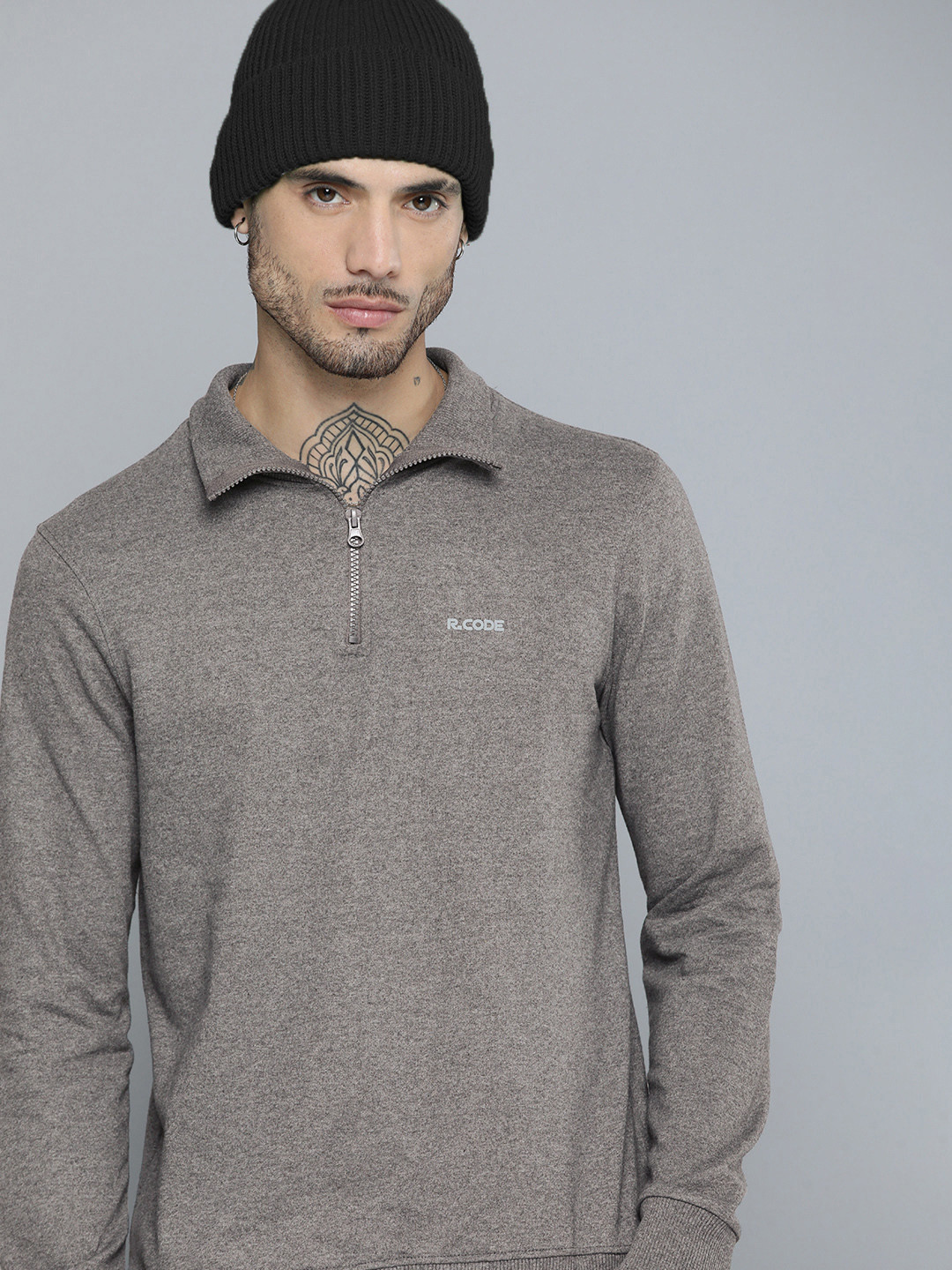 Buy R.Code By The Roadster Life Co. Men High Neck Half Zipper ...