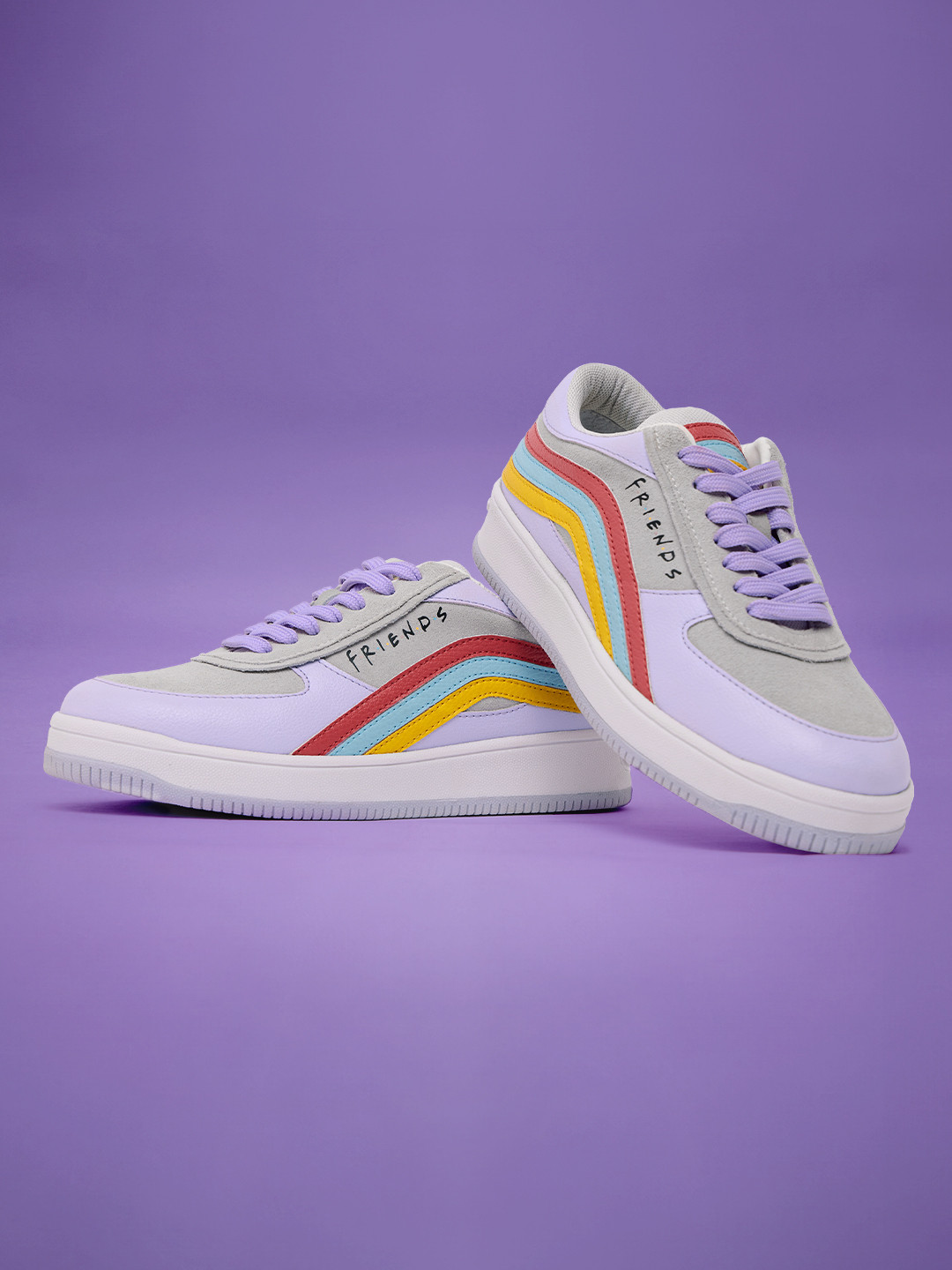 Buy The Souled Store Women FRIENDS Printed Lightweight Suede Sneakers ...