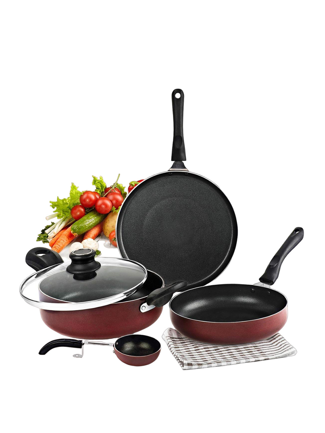 Buy Cello Red Prima 4 Pieces Nonstick Cookware Set - Cookware Set for ...