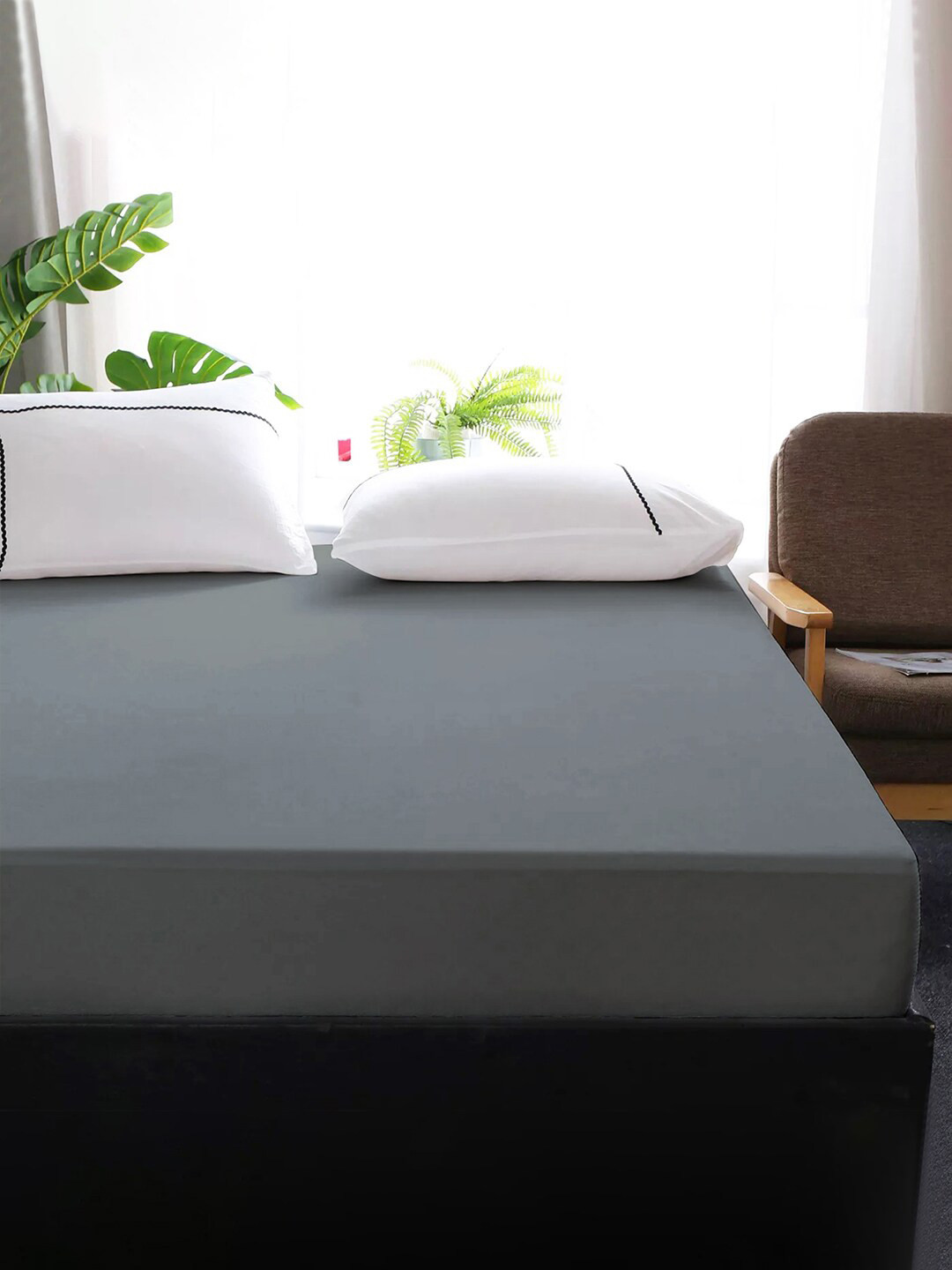 Buy Cloth Fusion Grey Waterproof Cotton Feel Terry Single Bed Mattress ...