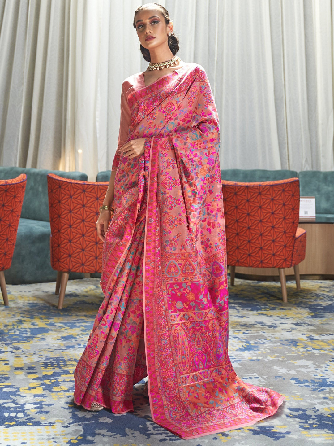 Buy MOKSHA DESIGNS Woven Design Pure Silk Kanjeevaram Saree - Sarees ...