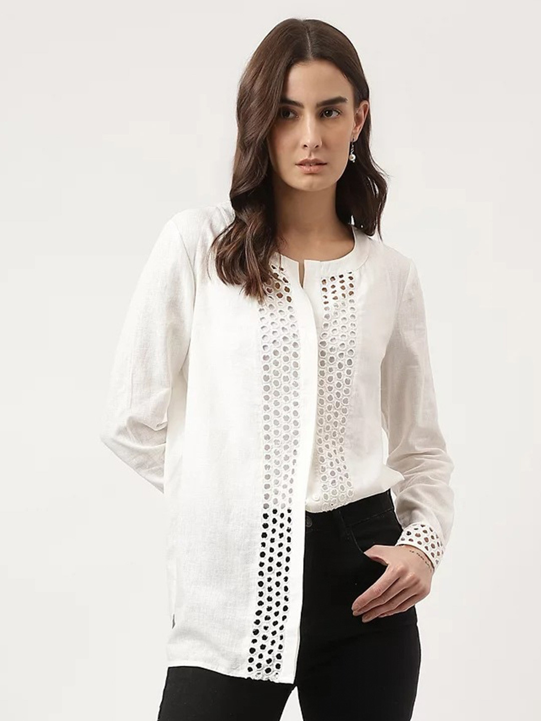 Buy Marks & Spencer Round Neck Linen Top - Tops for Women 25492434 | Myntra