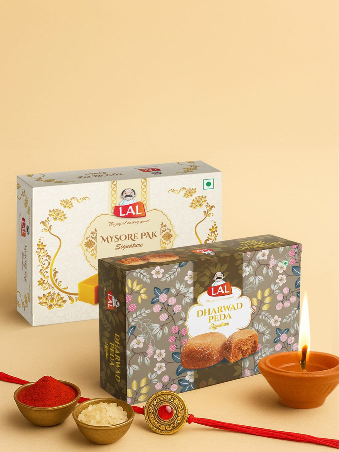 Buy LAL Pack Of 2 Mysore Pak Signature And Dharwad Peda 400gms Each ...