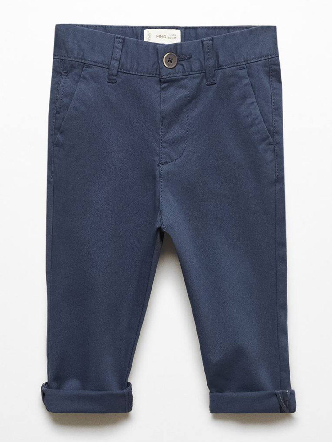 Buy Mango Kids Boys Mid Rise Regular Fit Chinos - Trousers for Boys ...