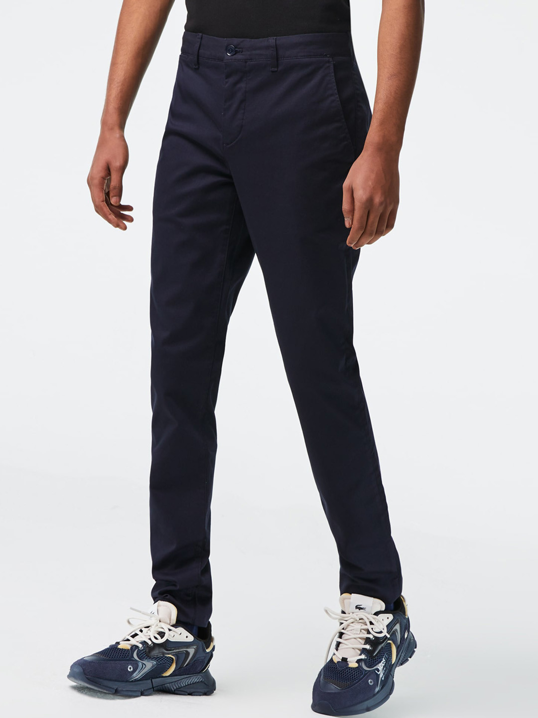 Buy Lacoste Men Classic Slim Fit Stretch Trousers - Trousers for Men ...
