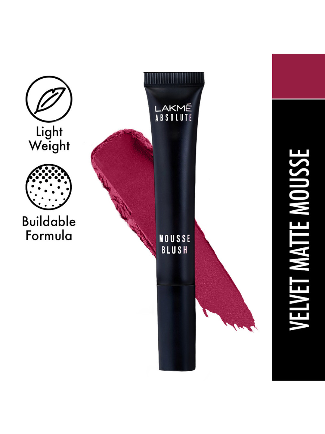 Buy Lakme Absolute Sheer Velvet Matte Cheek Mousse Blush 6ml Purple Hue ...