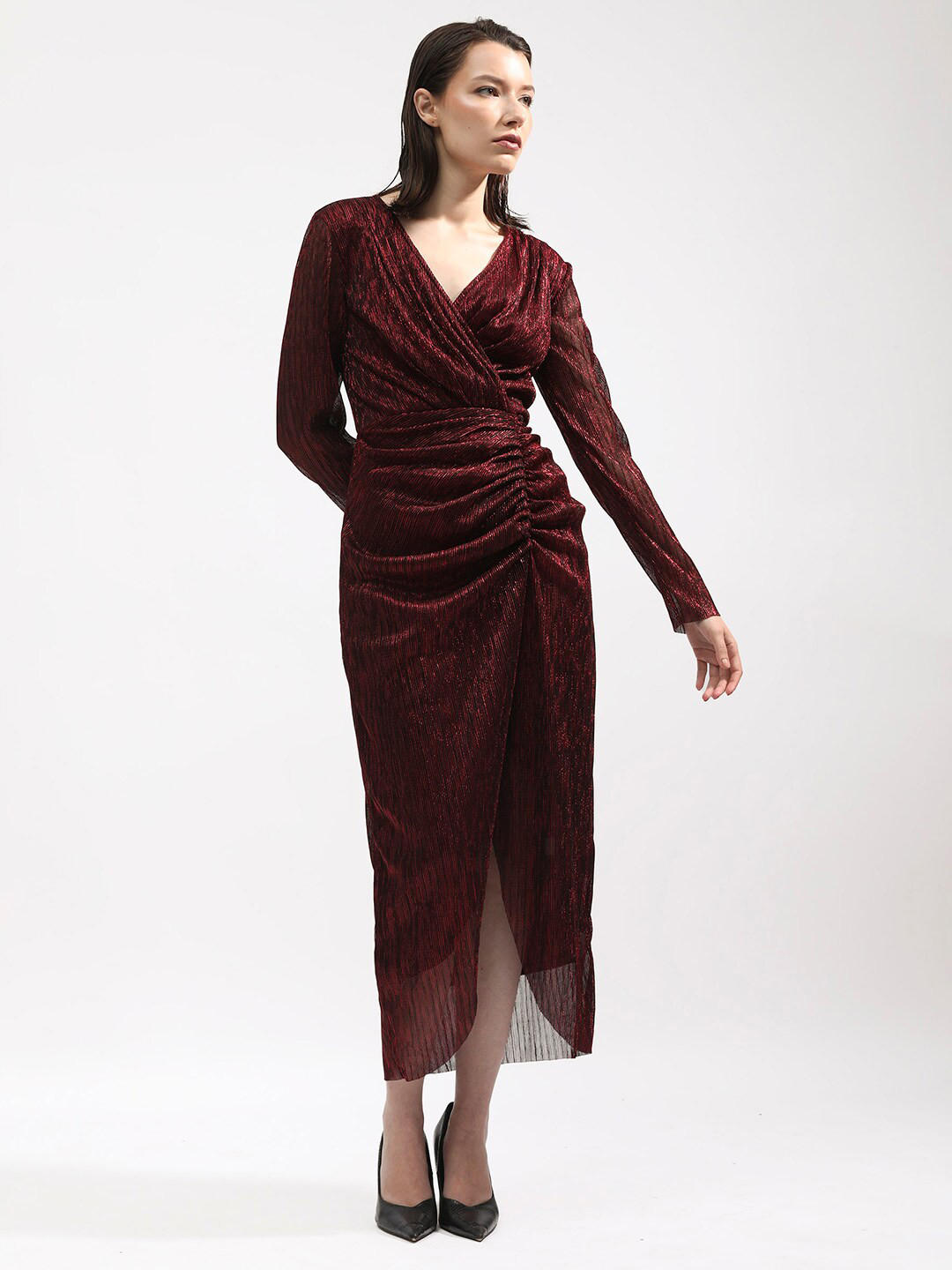 Buy RAREISM Embellished V Neck Midi Sheath Dress - Dresses for Women ...