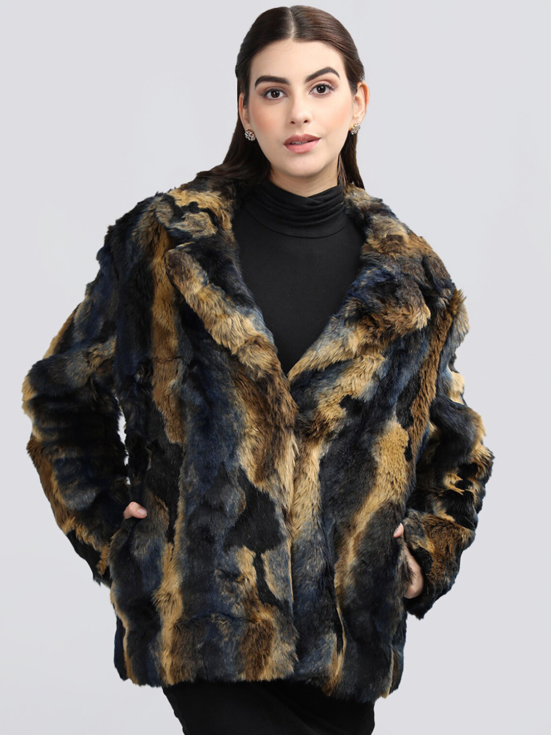 Buy Rage Single Breasted Acrylic Short Overcoat - Coats for Women ...