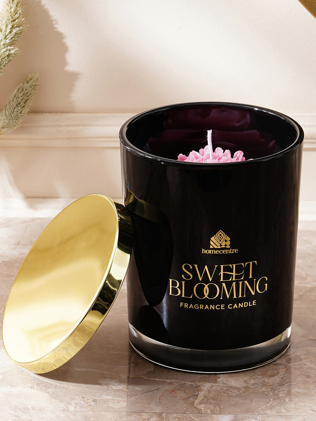 Buy Home Centre Black Sweet Blooming Scented Jar Candle - Candles for ...