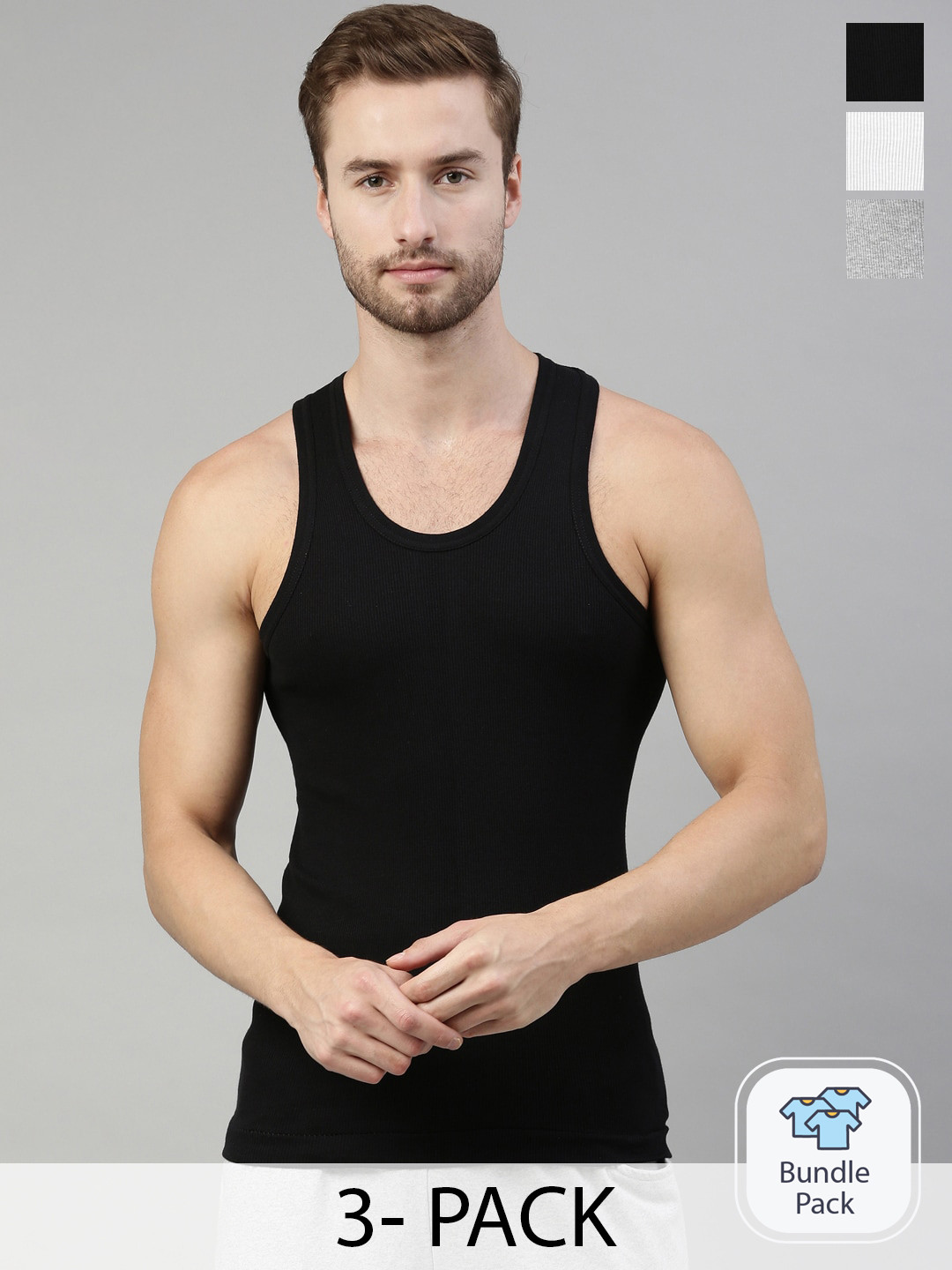 Buy DIXCY SCOTT Pack Of 3 Assorted Sleeveless Innerwear Vests Victory ...