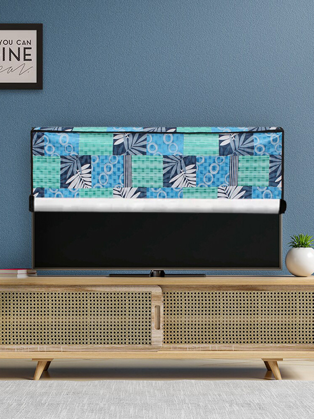Buy DREAM CARE Blue & Green Printed PVC Waterproof Flap LED TV Cover 55 ...