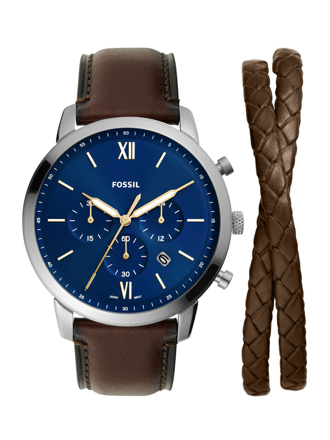 Buy Fossil Men Leather Straps Analogue Watch FS6018SET - Watches for ...