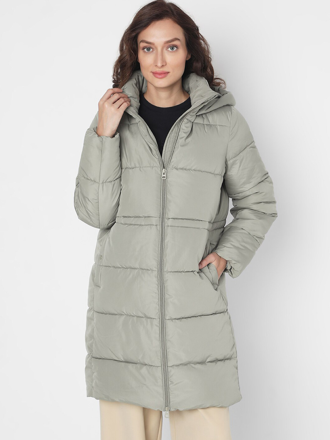 Buy Vero Moda Hooded Longline Overcoat - Coats for Women 25516752 | Myntra