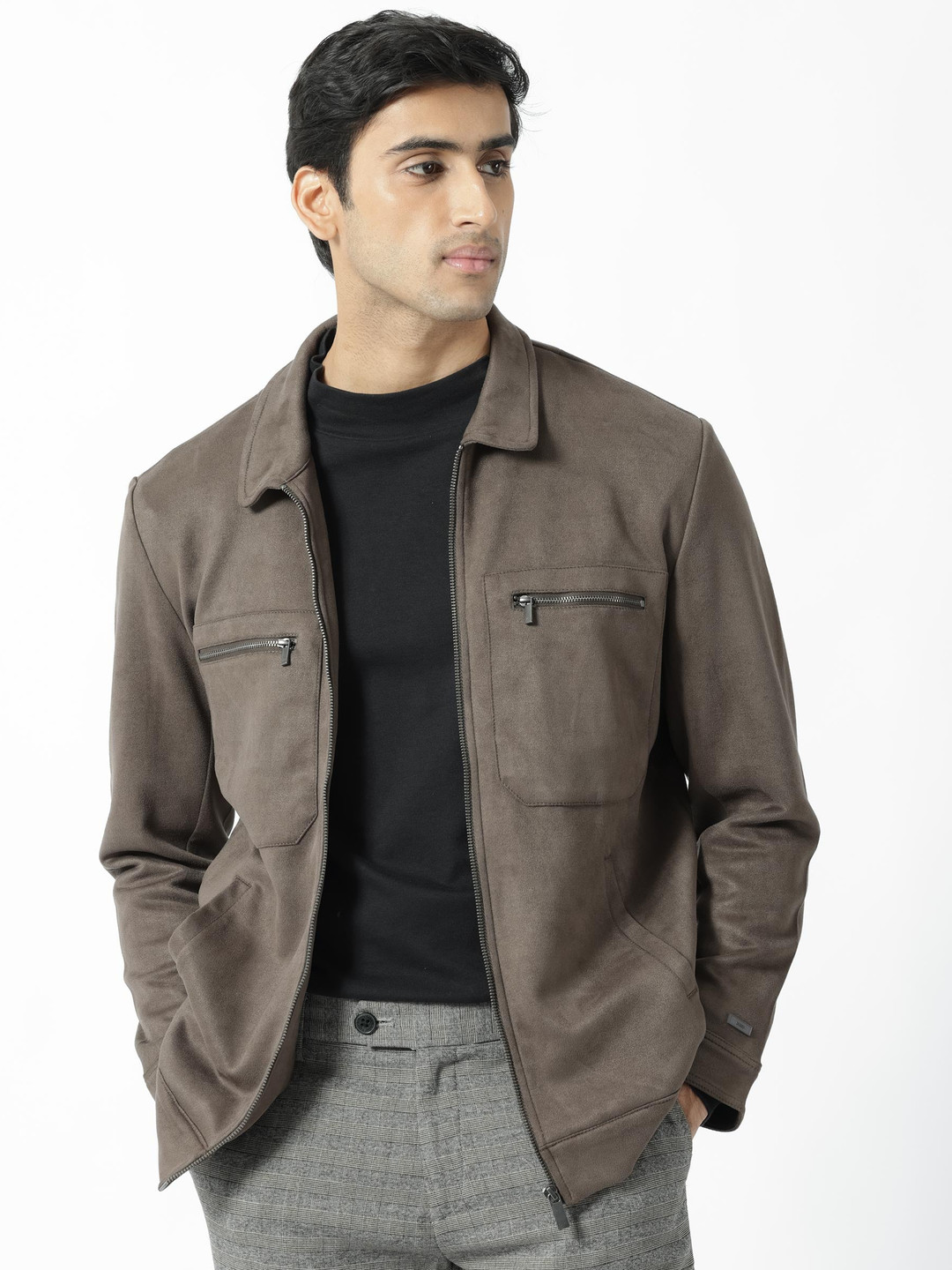 Buy RARE RABBIT Men Bax Strectch Regular Fit Spread Collar Jacket ...