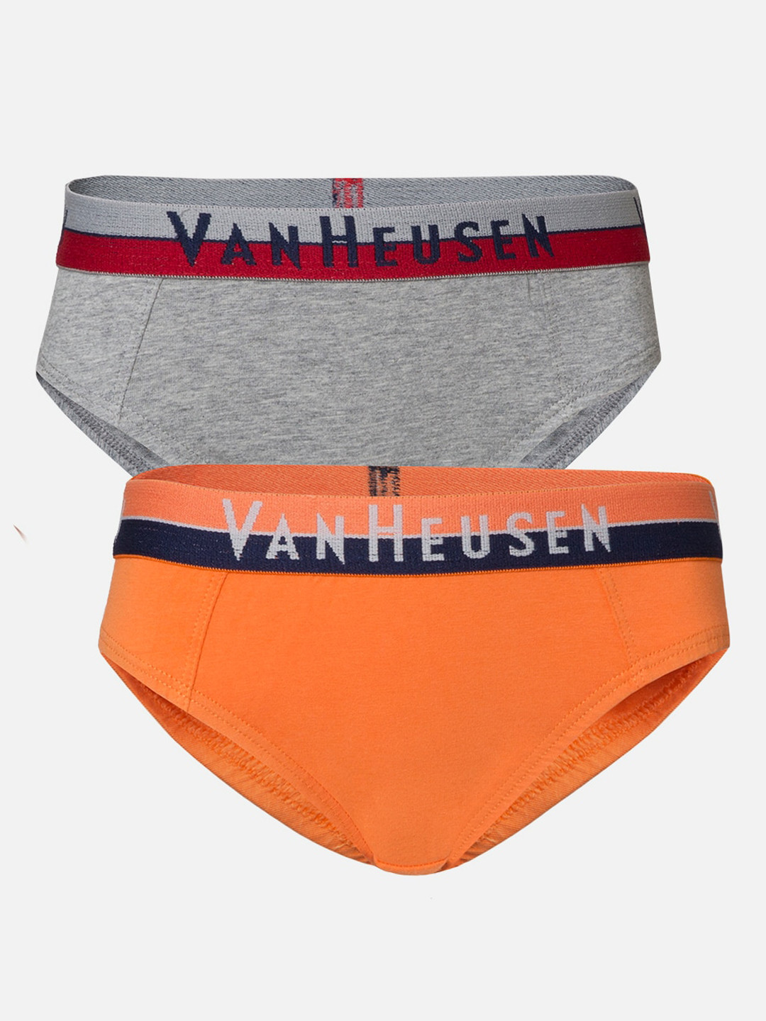 Buy Van Heusen Boys Grey Mel,Tangerine Pack Of 2 Solid Anti Bacterial ...