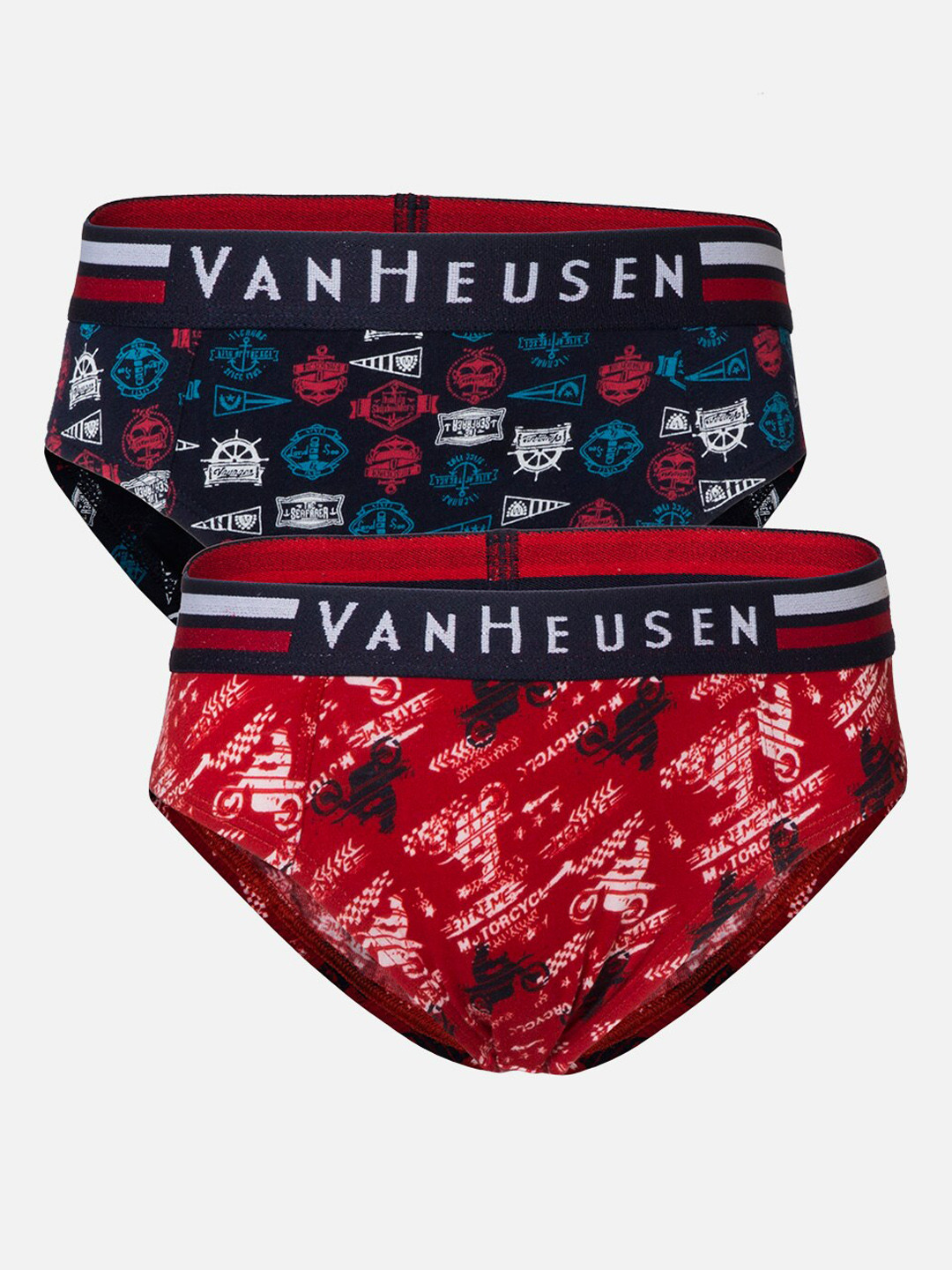 Buy Van Heusen Boys Pack Of 2 Allover Print Ultra Soft Durable Elastic ...