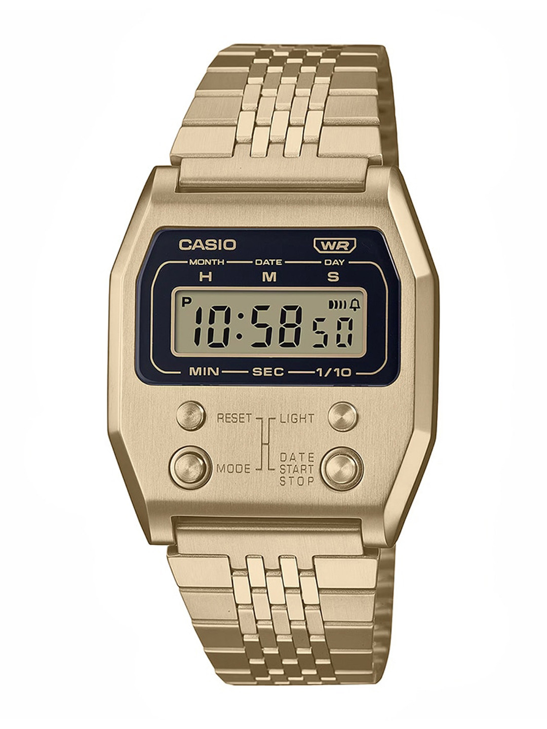 Buy CASIO Vintage A1100G 5DF Gold Digital Dial Gold Stainless Steel ...