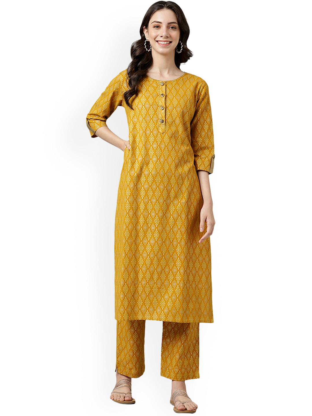 Buy DECKEDUP Ethnic Motifs Printed Cotton Straight Kurta - Kurtas for Women 25524816 | Myntra