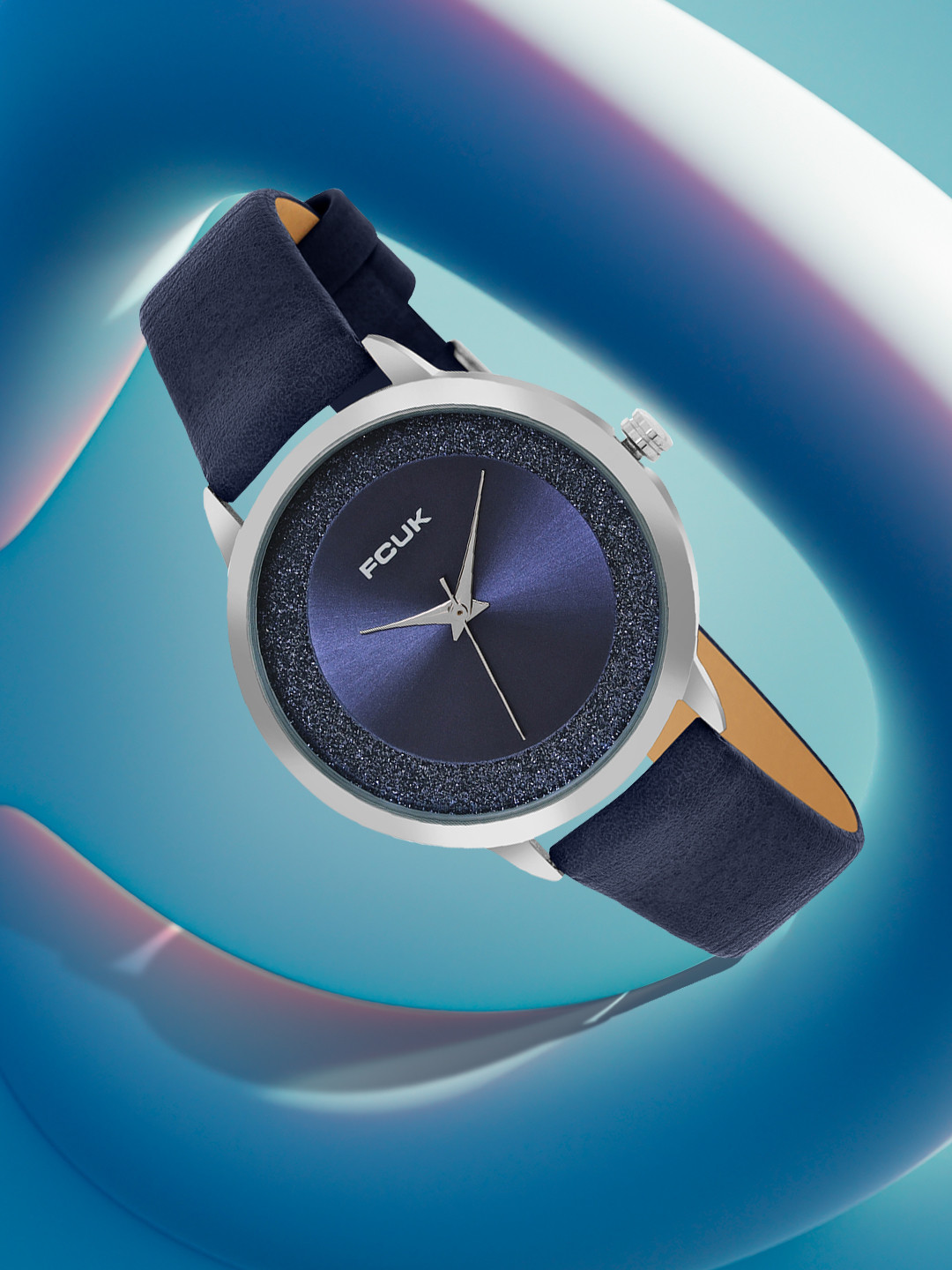 Buy FCUK Women Embellished Dial & Leather Straps Analogue Watch ...