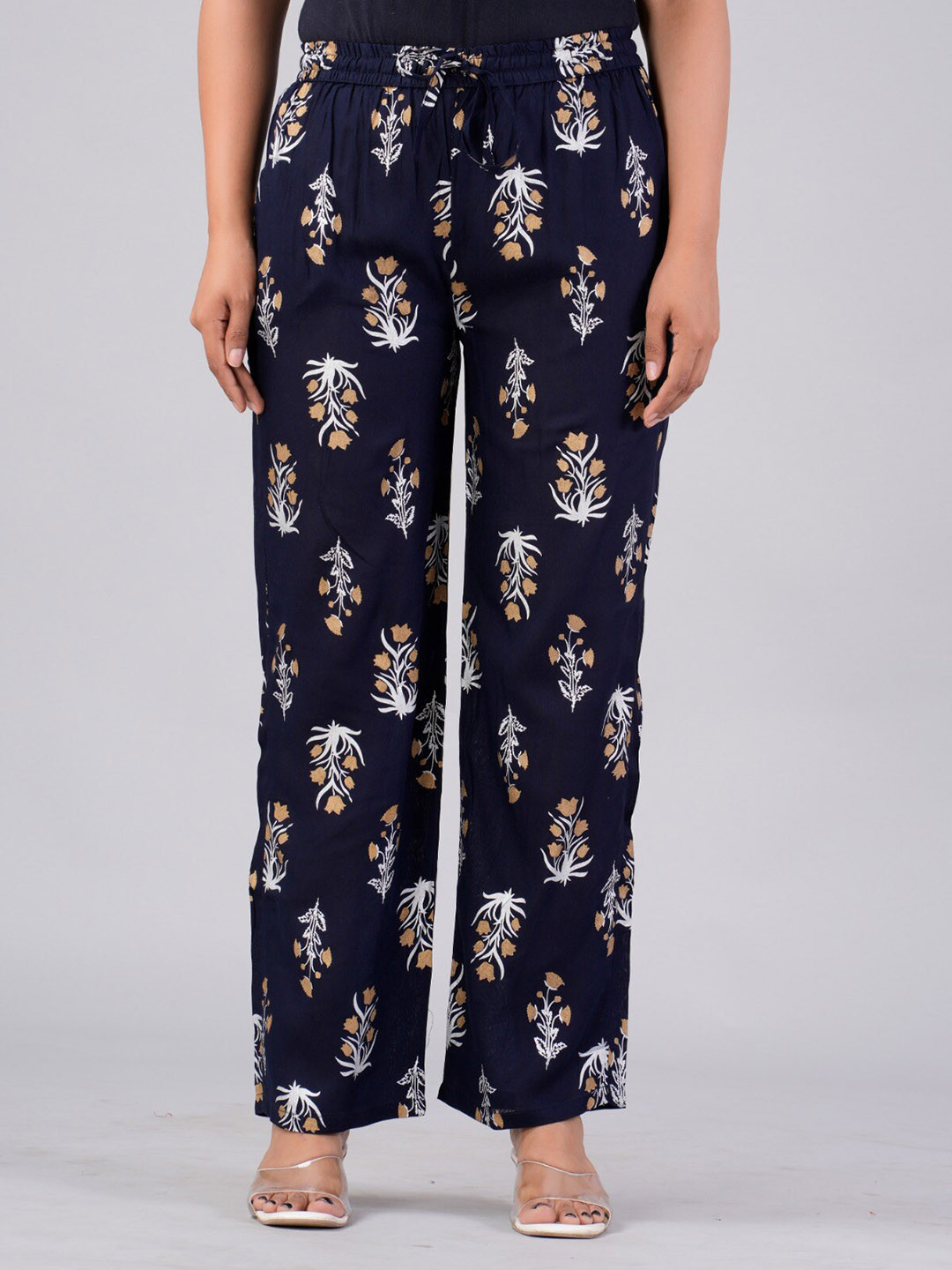 Buy MAUKA Floral Printed Straight Fit Palazzo - Palazzos for Women ...