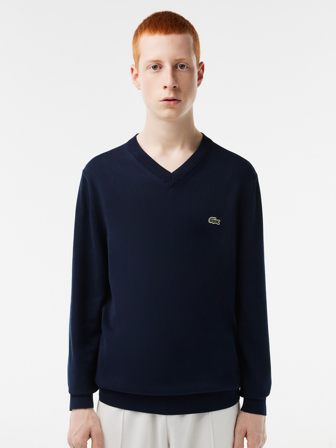 Buy Lacoste V Neck Cotton Pullover Sweater - Sweaters for Men 25531244 ...