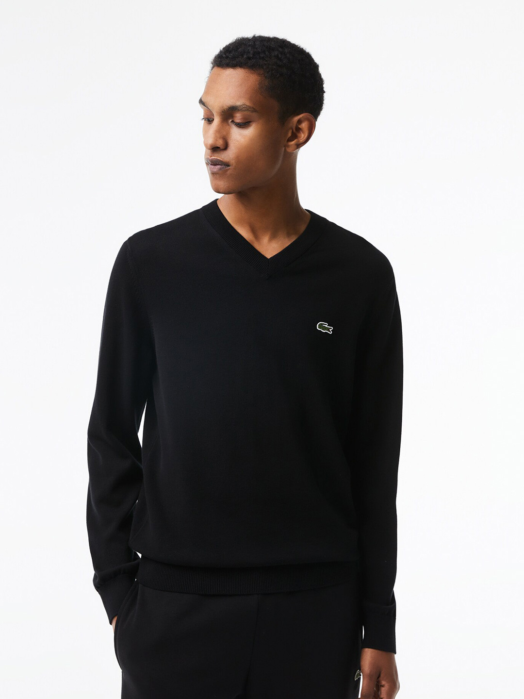Buy Lacoste V Neck Cotton Pullover Sweater - Sweaters for Men 25531246 ...